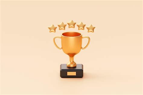 최고의 고객 피드백 검토 우승자 상금 또는 황금 승리 프리미엄 품질 순위 비율 및 우수한 만족도의 성취 3d 배경에 대한 금 5