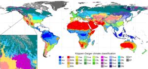 Koeppens Climate Classification System Map