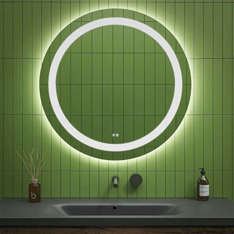 Espejo De Baño VEGA Redondo Con Luz Frontal Arenado LED VAROBATH Un