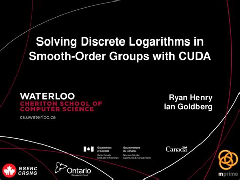 Ppt Solving Discrete Logarithms In Smooth Order Groups With Cuda