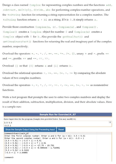 Solved C Please Math The Complex Class A Complex Chegg