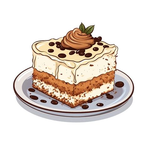 Coffee Cake Vector Clipart White Background Premium Ai Generated Vector