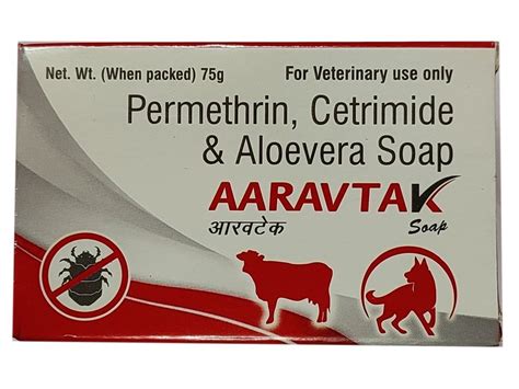 Aaravtak Permethrin Cetrimide Soap For Animal Packaging Size 45 Gm
