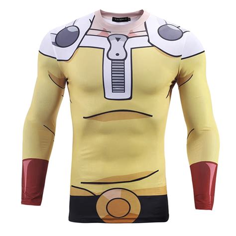 NEW Fashion Anime Men Saitama One Punch Man Tees Long Sleeve