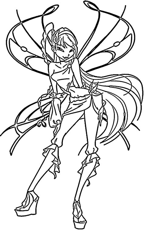 Desenhos Para Colorir Do Clube Das Winx Sirenix Musa Flora Bloom Musa