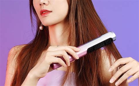 Amazon ストレートヘアアイロンコーム ストレートブラシヘアアイロンスティックusb 4000ah ホットコーム充電式コードレス