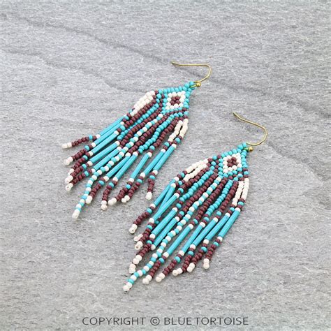 Western Seed Bead Fringe Dangle Earrings Bluetortoisewholesale