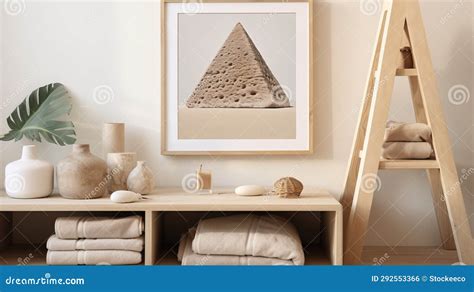 Minimalistic Objects Triangular Photo Frame And Ancient Pyramid Canvas