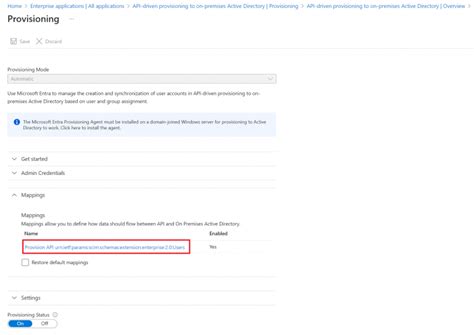 Modifying The Attribute Mapping In Api Driven Provisioning To On Premises Active Directory