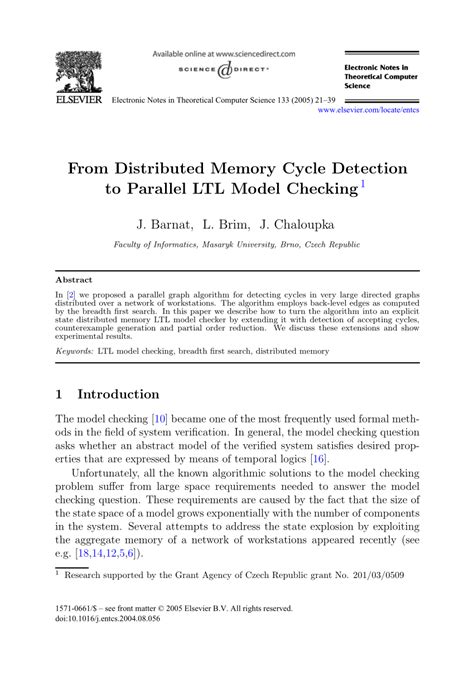 pdf from distributed memory cycle detection to parallel ltl model