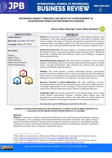 Pdf Optimizing Project Timelines The Impact Of E Procurement In