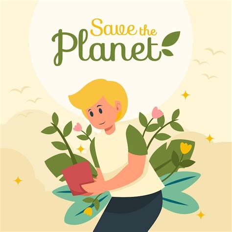 Premium Vector Flat Design Save The Planet Concept