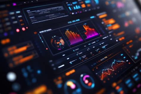 Futuristic Digital Interface With Data Visualizations Premium Ai