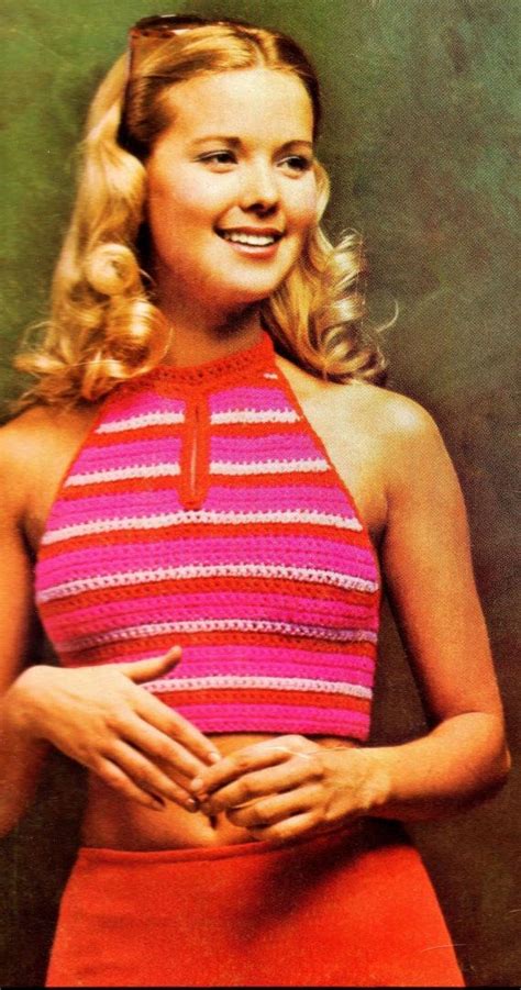 70s Sexy Keyhole Crochet Halter Top Pdf Pattern Etsy Crochet