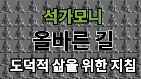 석가모니┃올바른 길 도덕적 삶을 위한 지침┃석가모니 명언┃진정한 행복을 찾는 법 Youtube