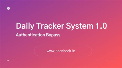 Daily Tracker System 10 Exploit Authentication Bypass Secnhack