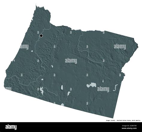 Shape Of Oregon State Of Mainland United States With Its Capital