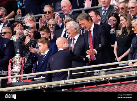 Manchester United Manager Erik Ten Hag Left Shakes Hands With Sir Jim