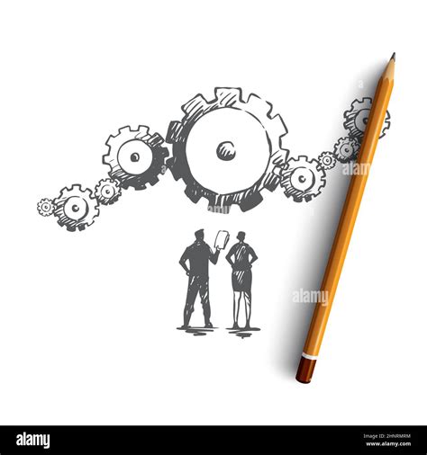 Data Gear Analytics Business Technology Concept Hand Drawn
