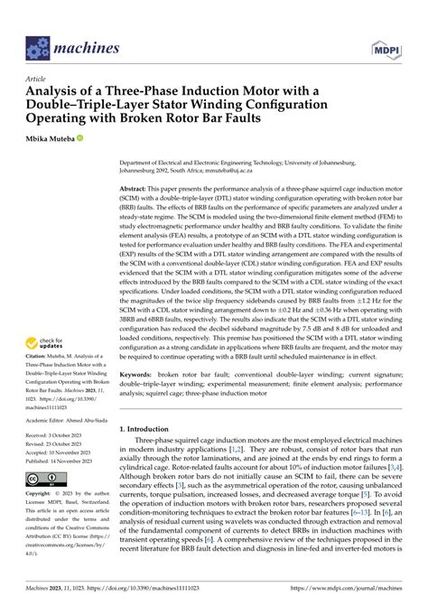 Pdf Analysis Of A Three Phase Induction Motor With A Doubletriple