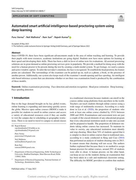 Automated Smart Artificial Intelligence Based Proctoring System Using