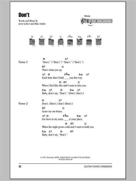 Don T By Elvis Presley Guitar Chords Lyrics Guitar Instructor