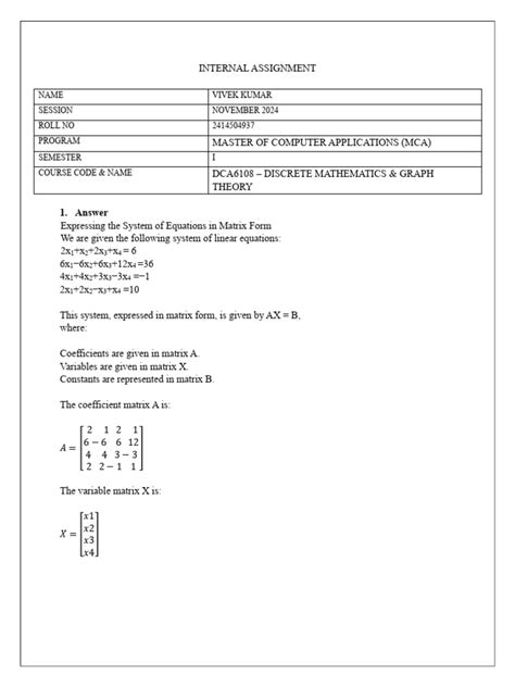 Dca6108 Discrete Mathematics And Graph Theory Pdf Vertex Graph