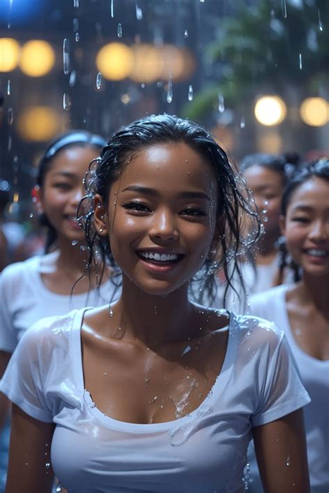 A Group Of Young Women Standing Next To Each Other