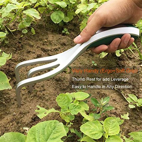 Garden Hand Cultivator With Broad Claw Hand Rake For Weeding And