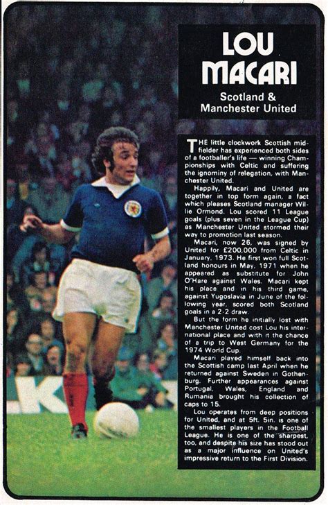 Lou Macari Of Scotland In 1975 National Football Teams Celtic Fc Scotland