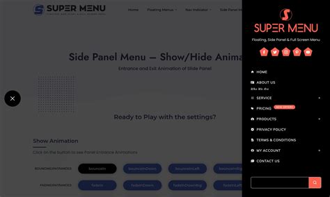 Super Floating And Fly Menu Sticky Side One Page Navigator Off