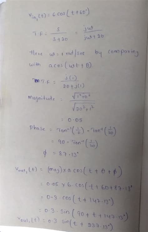 [solved] for the circuit shown below write the output voltage vout t