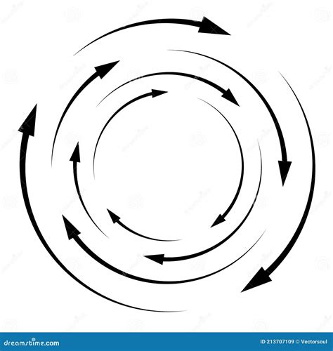 Rotating Arrows Concentric Radial And Circular Arrow Element Cycle Cyclical Cursor Pointer