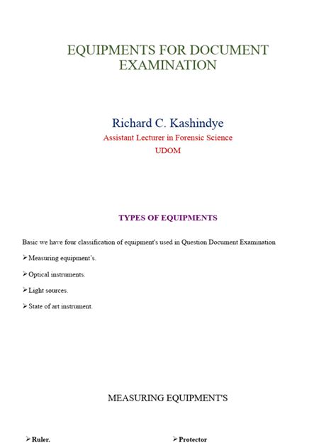 equipments for document examination module ii pdf light infrared