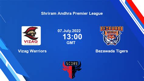 Vzw Vs Bzw Live Score Vizag Warriors Vs Bezawada Tigers Live Match 4
