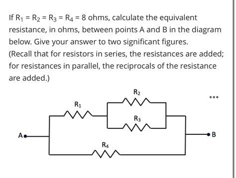 Solved If R1r2r3r48 ﻿ohms Calculate The Equivalent