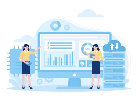 Premium Vector Web Hosting Online Database Storage Technology Data Cloud Storage Network