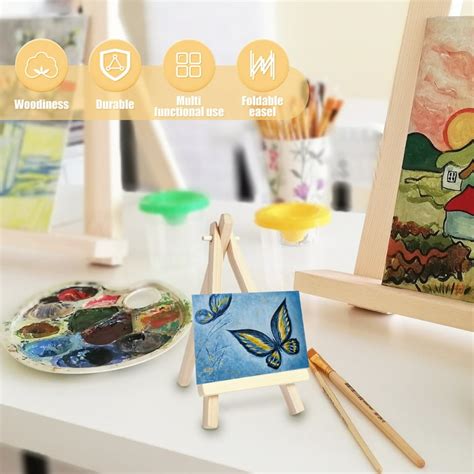 Canvas Stand Amfun 8pcs Wooden Tabletop Art Display Easels Mini Easel