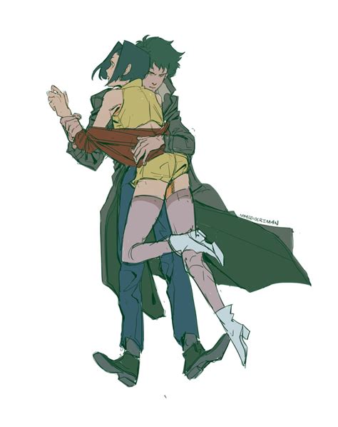Faye Valentine And Spike Spiegel Cowboy Bebop Drawn By Sona