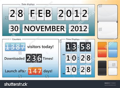 Editable Date Clock Counter Design Different Stock Vector Royalty Free