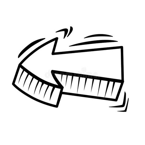 3d Vector Abstract Arrow Hand Drawn Geometric Curved Pointer Left