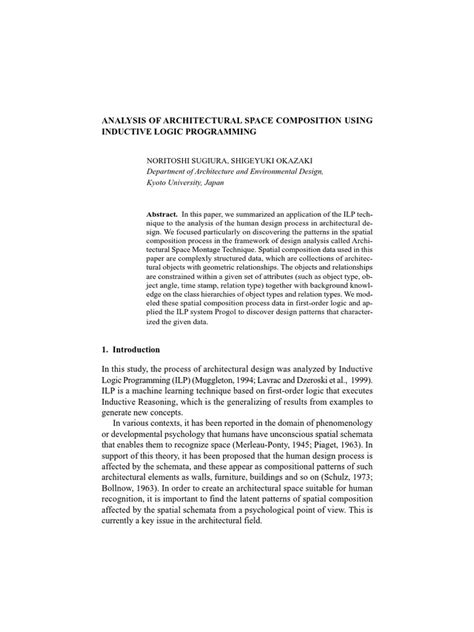 Analysis Of Architectural Space Composition Using Inductive Logic
