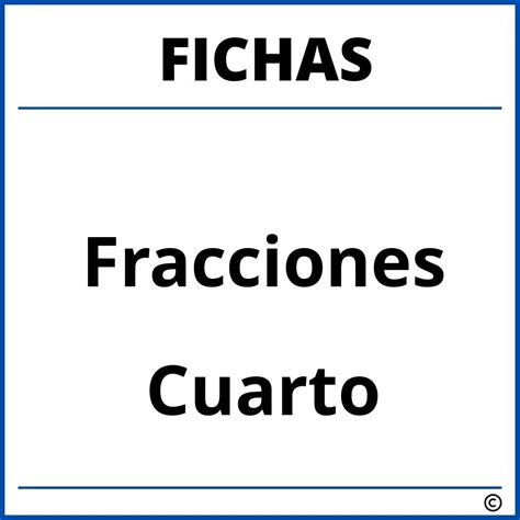 Fichas De Fracciones Cuarto Grado
