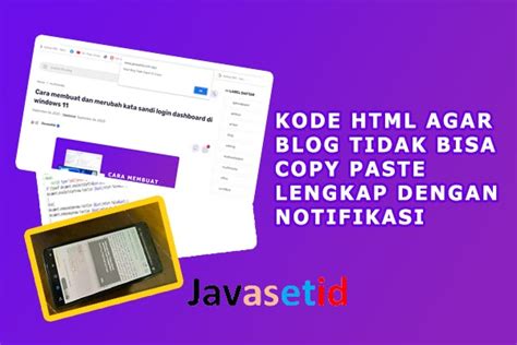kode html agar blog tidak bisa copy paste lengkap dengan notifikasi