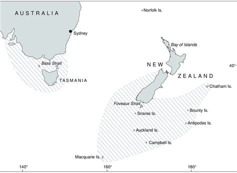 The New Zealand And Bass Strait Sealing Regions Download Scientific