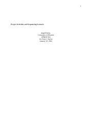 Week Project Activities And Sequencing Scenarios Docx Project Activities And Sequencing