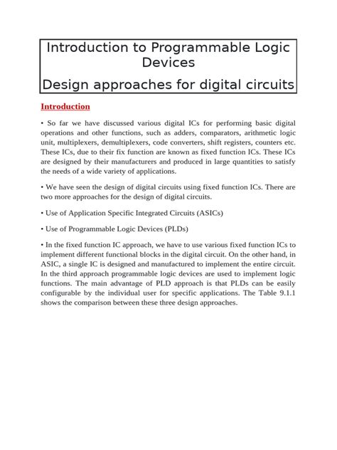 Introduction To Programmable Logic Devices Pdf Field Programmable Gate Array Logic Gate