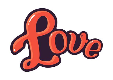 Cartoon Illustration With The Word Love 17369157 Vector Art At Vecteezy