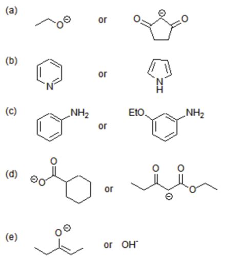 Solved In Each Case Choose The More Basic Substance