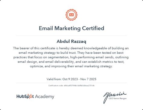 Abdul Razzaq On Linkedin Emailmarketing Certification Achievement
